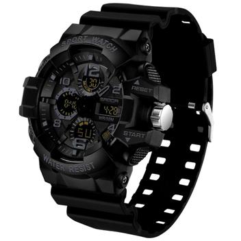 Relógio Masculino de Pulso Dupla Exibição de Quartzo Esportivo A Prova ...