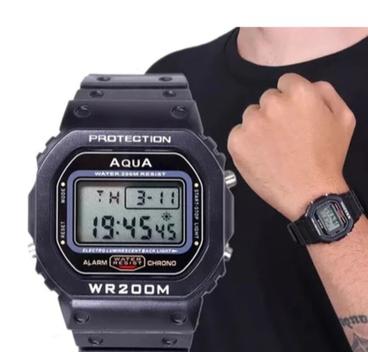 Relógio Masculino Digital Áqua A Prova Dagua Clássico Militar - Aqua - Relógio Masculino ...
