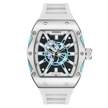 Relógio Masculino MINBER Skeleton Automático 43mm - À Prova D'Água 3ATM ...