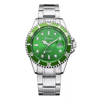 Relógio Masculino Prata Luxo Verde Com Caixa - Gonewa - Relógio ...