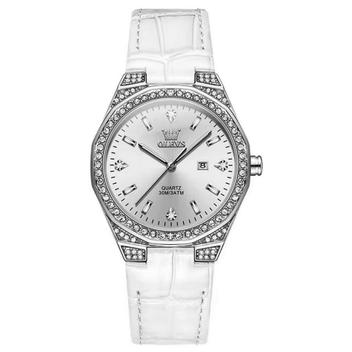 Relógio Quartzo Feminino com Strass Design Clássico Display luminoso ...