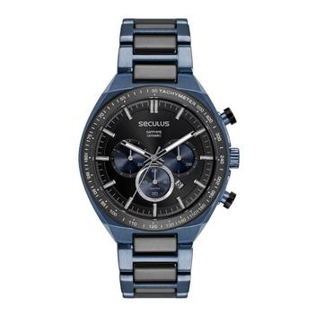Relógio Seculus Masculino Ref: 77280Gpsveq1 Cronógrafo Azul - Relógio ...