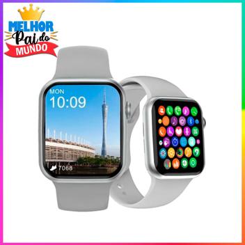 Relógio Smart watch Presente Super Pai Serie 9 Branco Masculino e ...