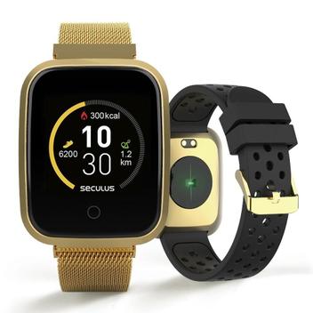 Relógio Smartwatch Seculus Troca Pulseira 79006MPSVDE4 - Dourado ...