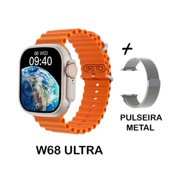 Relógio Smartwatch W68 Ultra 45mm Lançamento Microwear E Pulseira Metal ...