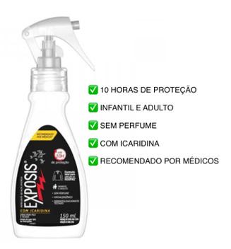 Repelente Exposis Sem Perfume Com Icaridina Spray 150ml - Repelente ...