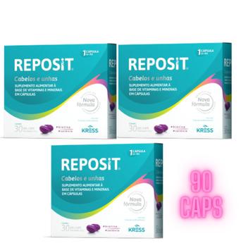 Reposit Cabelos E Unhas 90 Gel Caps Kress Fortalecedor - Kress Farmacêutica - Nutricosméticos ...