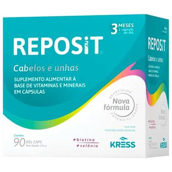 Reposit suplemento vitamínico e mineral para cabelos unhas e pele 90 ...