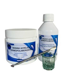 Resina Acrílica Termopolimerizavel Incolor - 250gr + 250ml + Kit Inox ...