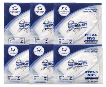Respirador Pff2 Máscara Branca Kit 55 Un Super Safety - Máscara Facial ...
