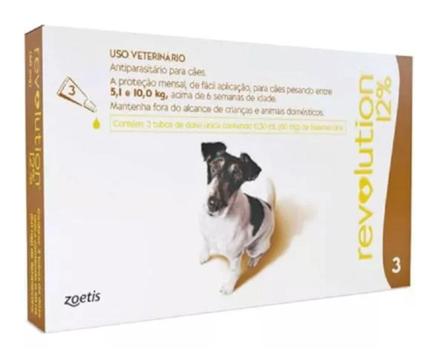 Revolution Zoetis 12% 0,50 ml para Cães de 5 a 10 kg - Vermífugo Pet ...