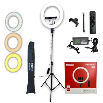 Ring Light 14 Polegadas Portatil USB tripé 2mt Controle Luz - TOMATE - Ring Light - Magazine Luiza