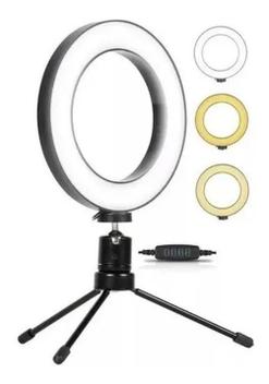 Ring Light De Mesa Iluminador De Led Tripé 6 Polegadas 16Cm - Pl - Ring Light - Magazine Luiza