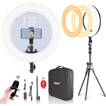 Ring Light EMART 18 Polegadas 65W - 3200-5500K - 480 LEDs - Ring Light - Magazine Luiza