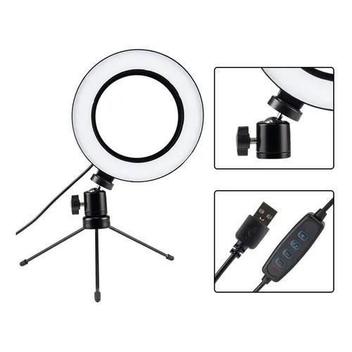 Ring Light Led Mesa Iluminador Pequena Tripé 6 Polegada 16Cm - Rinfill ...
