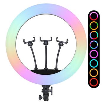 Ring Light LED RGB Iluminador 45cm com Suporte para Celular - CXB RGB 460 - TUDOPRAFOTO - Ring ...