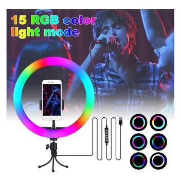 Ring Light Rgb Colorida 20 Centimetros Led + Mini Tripe - Soleste ...