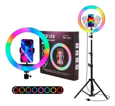 Ring Light Rgb Youtuber Tripé Profissional 2,10m Makeup - Ring Fill - Ring Light - Magazine Luiza