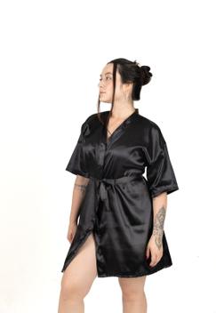Robe de Cetim com Elastano Toque de Seda Modelo Luxo Curto - LUA EM ...