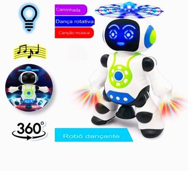 Robô Musical Dançarino Gira 360 Com Helice Brinquedo Infantil ...