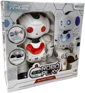 Robo Play Super Robo Com Controle Remoto Luz e Som QB-105 Etitoys Única - Robô - Magazine Luiza