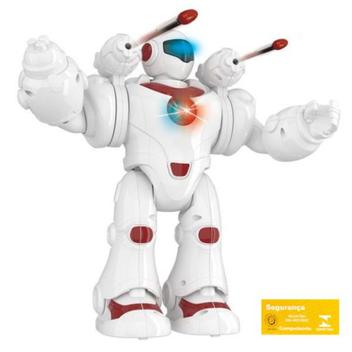 Robo Yobi com Luz e Som DM Toys Anda e Lanca Missil Brinquedo Infantil ...