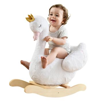 Rocking Horse labebe Plush Wooden White Swan por 1-3 anos - Brinquedos ...