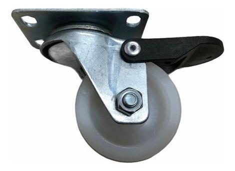 Rodizio Girat. Freio Placa 2pol. Nylon Branco 80kg Por Roda - RODILINE ...