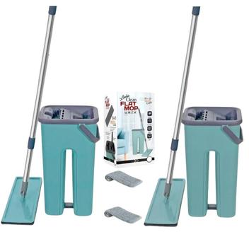 Rodo Mop Flat E Balde 5L Para Limpeza 4 Refis - Kit 2 Mops - 123util ...