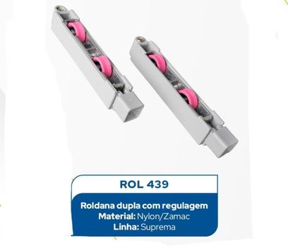 Rol439 Par da Roldana Dupla com regulagem para Janela e Porta Linha ...