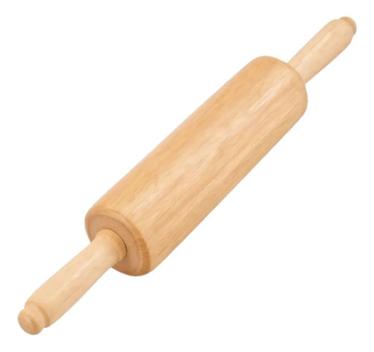 Rolo De Madeira Para Abrir Massas Com Cabo Macarrão Pão Bege - Rolo de ...