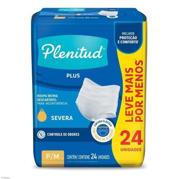 Roupa Íntima Plenitud Plus Tamanho P/M - 2 Pacotes com 24 Tiras - Total ...