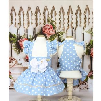 Roupa Pet Vestido Azul Poa Dudog Vest - Roupas para Cachorro / Gato e ...