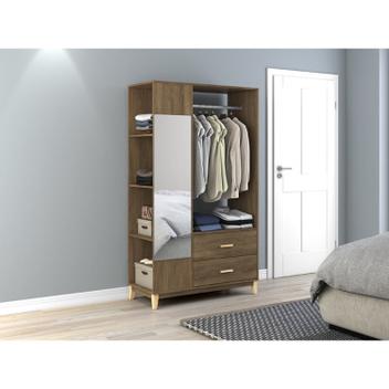 Roupeiro Closet 2 Gavetas 4 Nichos com Espelho 105cm Movelbento ...