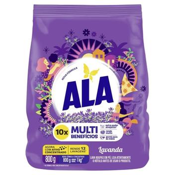 Sabão em Pó Ala Lavanda Sachê 800g - Embalagem com 16 Unidades - Sabão ...
