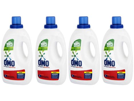 Sabão Líquido Omo Lavagem Perfeita 3L cada - 4 Unidades - Sabão Líquido ...