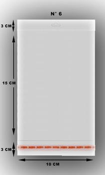 Saco Adesivado com Solapa N6 - 10 x 15 cm - C/ 100 unidades - Vabene - Saco Plástico - Magazine ...