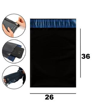 Saco Envelope Correio Preto de Segurança 26x36 100 Unidades - Extrusa ...