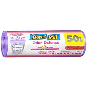 Saco Para Lixo Odor Defense Lilás 50L 20un - Dover Roll - Saco de Lixo ...