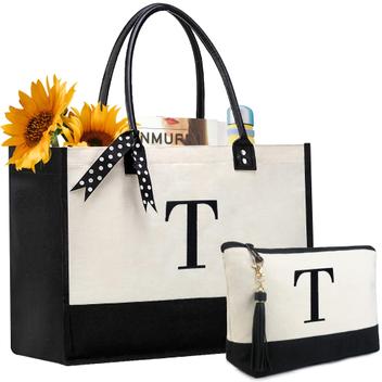 Sacola BeeGreen Initial Monogram Canvas para mulheres - Mochila Saco ...