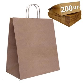 Sacola De Papel Kraft Monolúcido M 32x23x10 - 200un - Nobel Pack - Saco ...
