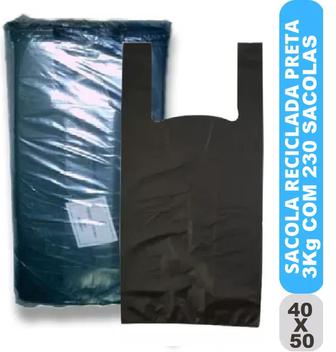 Sacola Plástica Reciclada Reforçada Preta 230 Un 3kg 40x50Cm - Extrusa ...