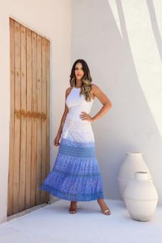 Saia Longa Indiana Degradê de Renda - Bella Modas - Saia Feminina ...