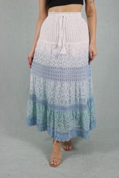 Saia Longa Indiana Degradê de Renda - Bella Modas - Saia Feminina ...
