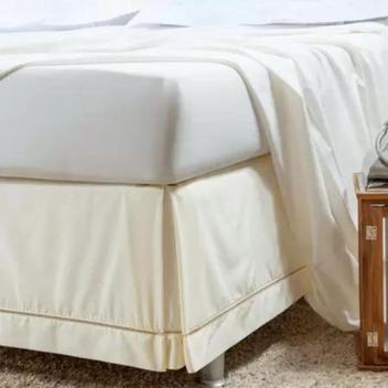 Saia para Cama Solteiro Gorgurinho com Ponto Palito Andreza - BRANCO ...