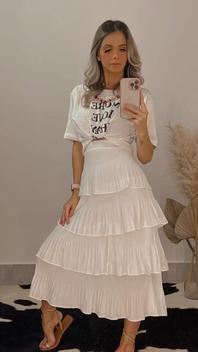 Saia Plissada 4 Camadas - Anna - Saia Feminina - Magazine Luiza