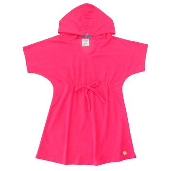 Saída de Praia Infantil Atoalhada com Capuz Pink Neon Everly - Saída de ...