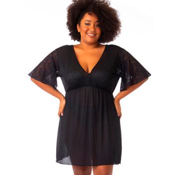 Saída De Praia, Vestido Curto, Preta - Acqua Rosa - Saída de Praia Plus ...