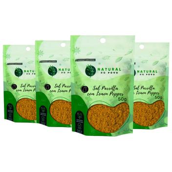 Sal Parrilla Lemon Pepper Qualidade Premium Kit 4 Pouch 50g - Natural ...
