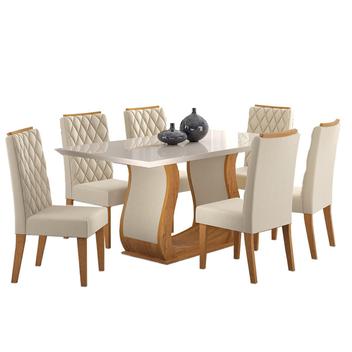 Sala de Jantar Amarilla C/6 Cad Iza Mel/Bege/Vd Off White - Casa Giulia ...